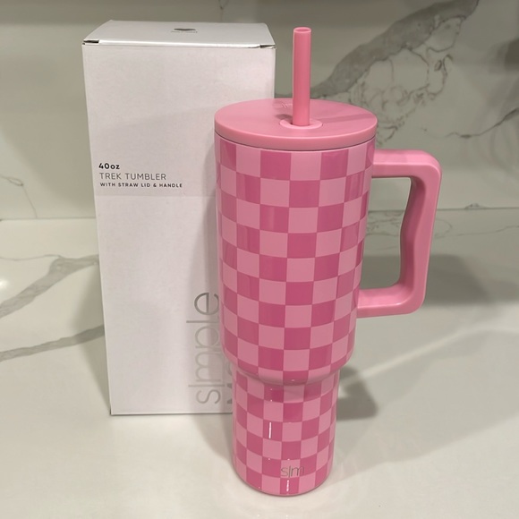 Simple Modern | Dining | Simple Modern Pink Checkmate 4oz Trek Tumbler ...